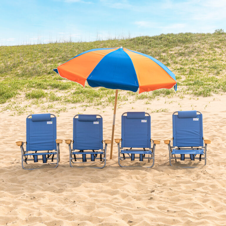 Beach Canopy Setup with 6 Beach Chairs - Ocean Rentals